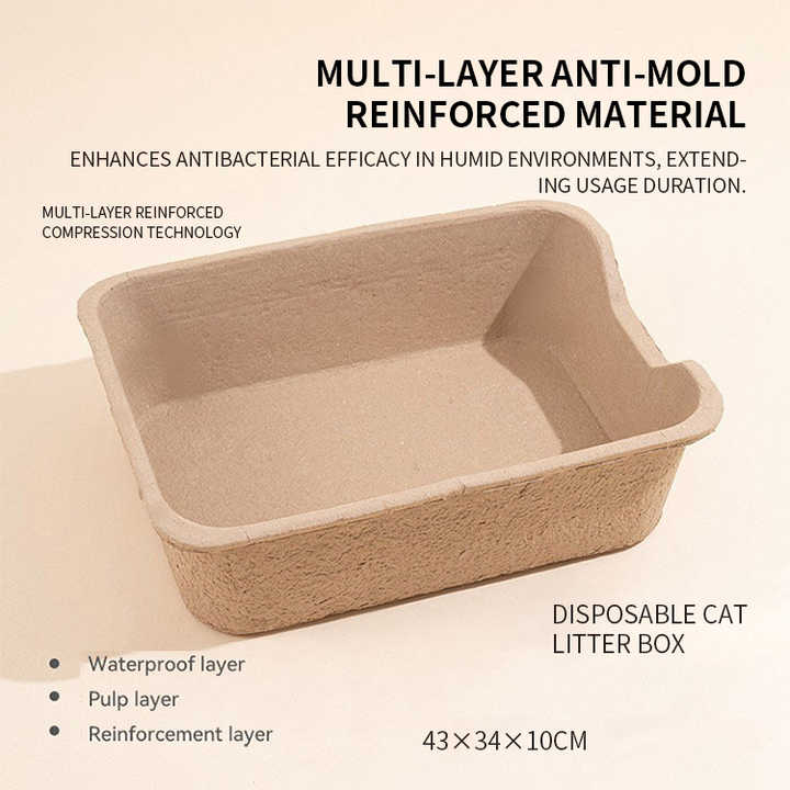 Oem Disposable Biodegradable Cat Litter Box Cardboard Tray Pan for Cats ...