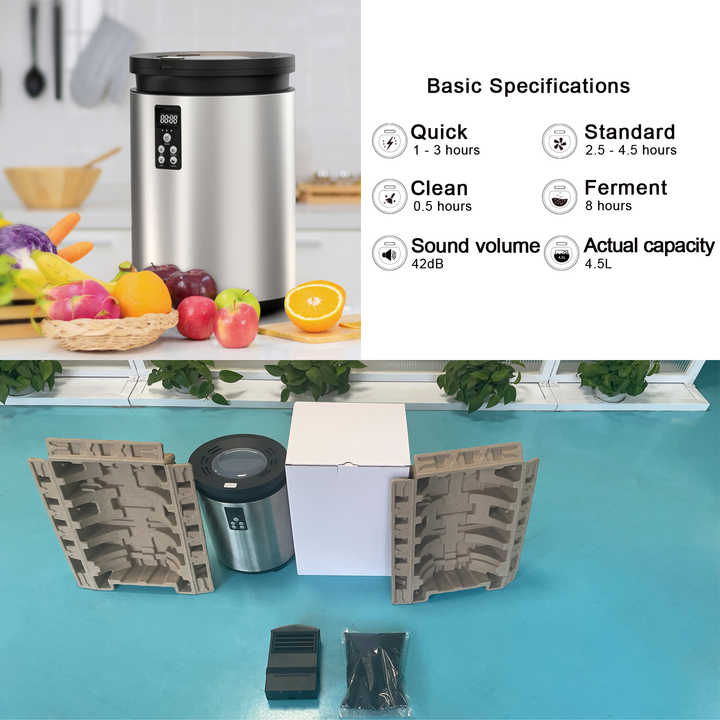 Smart Countertop Compost Bin, Odorless Low Noise/Auto-Cleaning/Turn ...