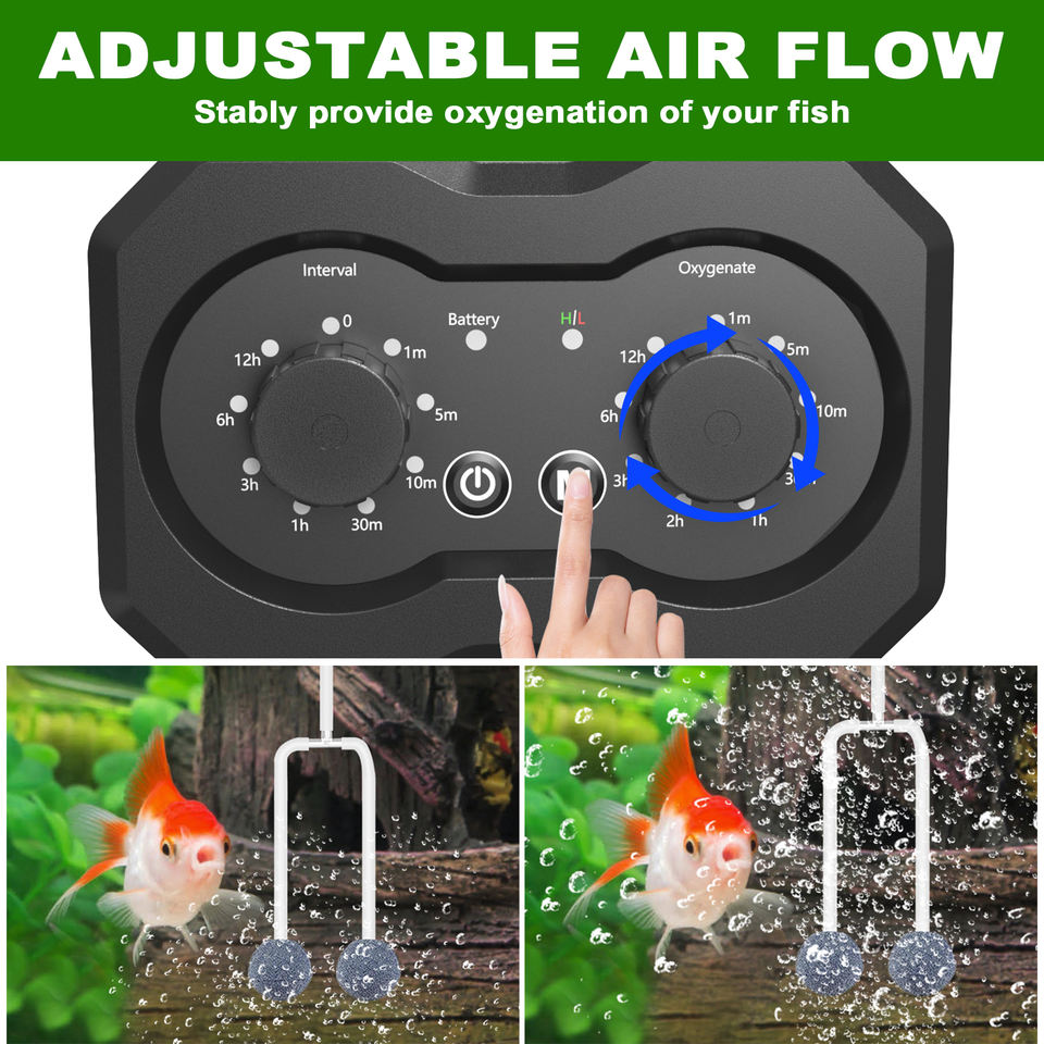 Split Design Aquarium Pump Solar Powered Dual Port Five Hour Working ...