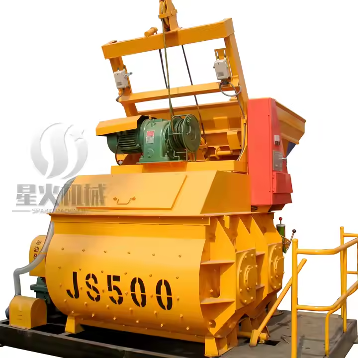 JS500 Twin Shaft Concrete Mixers - High Efficiency & Durability