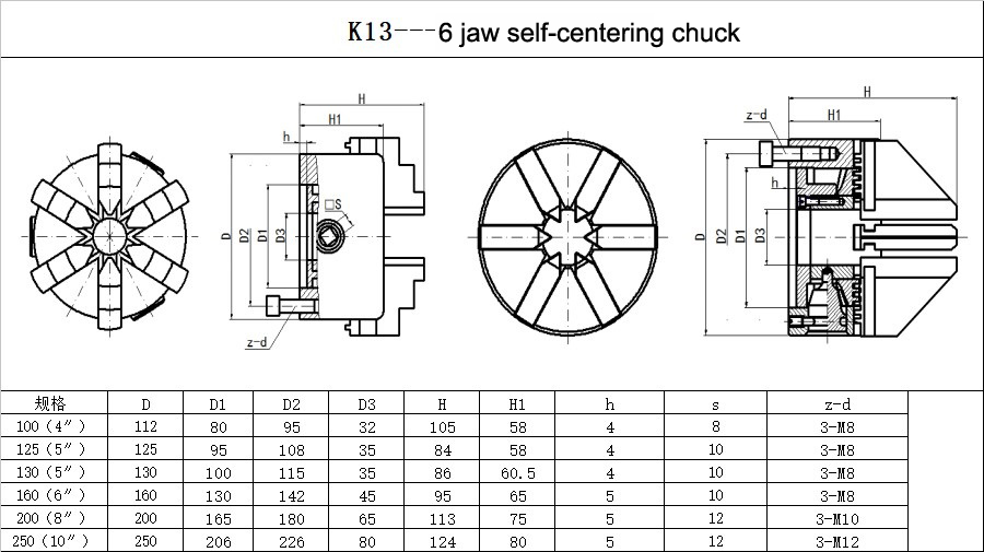 K13 series six-jaw self-centering chuck Products from Zaozhuang DS Machine Tool Co., Ltd.