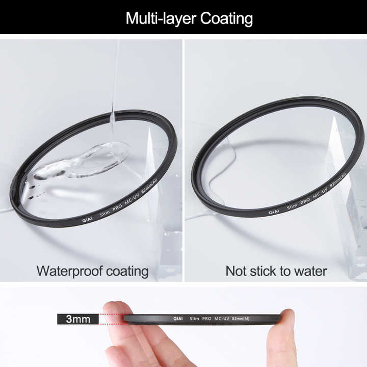 Universal Slim 77mm Camera UV Filter HD Multi-Coated Ultraviolet Filter ...
