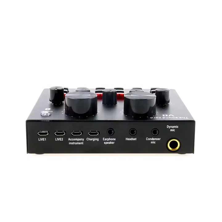 Customized Logo V8 Sound Card Set Professional Dual Karaoke Microphone ...