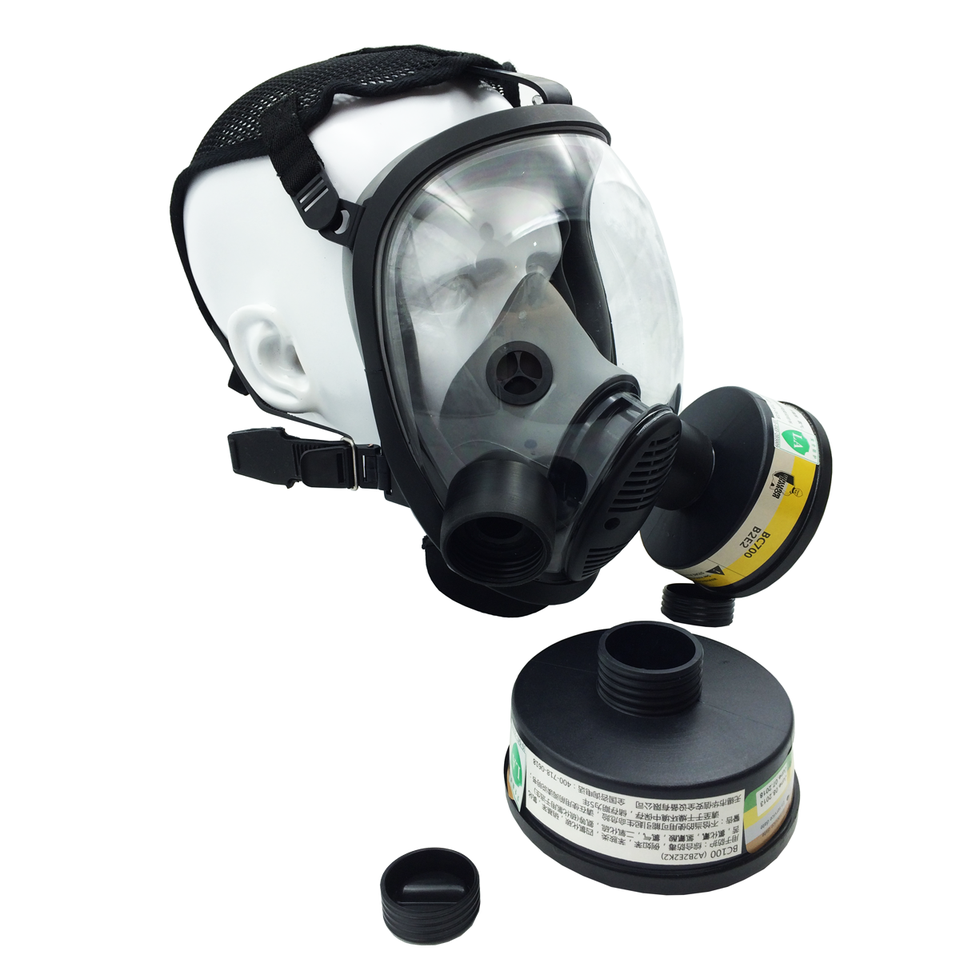 Spherical Full-Face Mask Silicone Safety Gas Mask for Firefighting