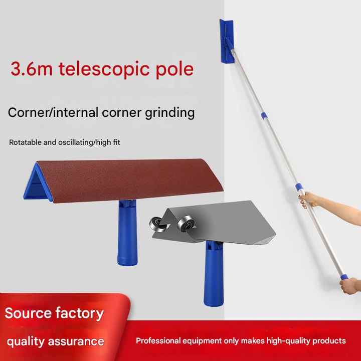 Telescopic Putty Scraping Inner Corner Long Pole Grinding Flocking ...