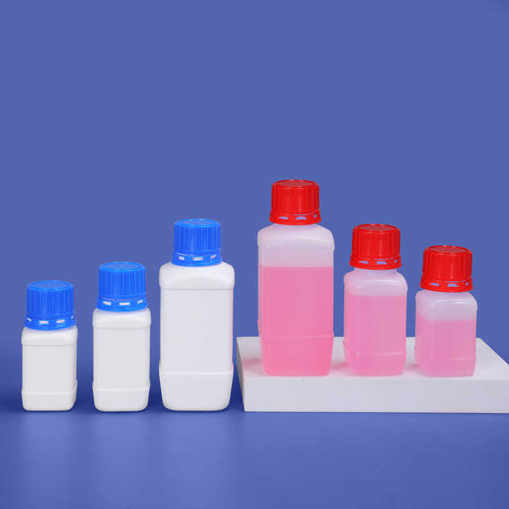 Wholesale 60ML 100ML 250ML Square HDPE Lab Bottle Square Plastic Hdpe Bottle with Tamper Lid for ...