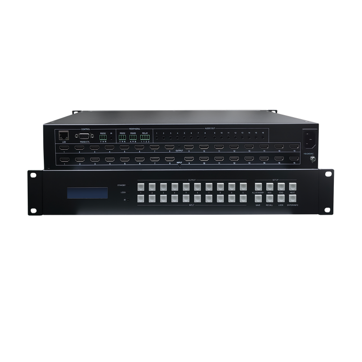 4K Input/Output 16x16 Seamless Fixed HDM I Matrix Switch with Video Wall Splicing for ...
