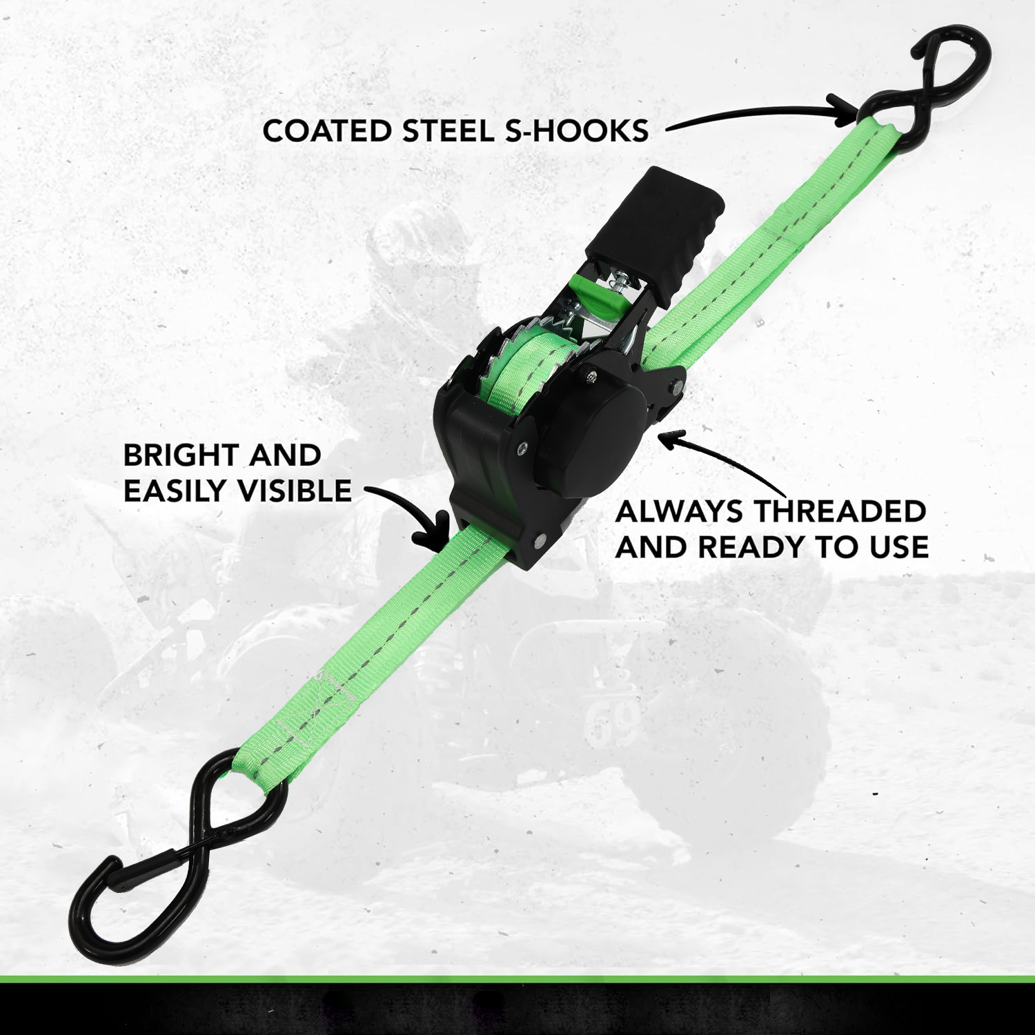 Truck Cargo Belts - Heavy Duty Ratchet Tie Down Straps