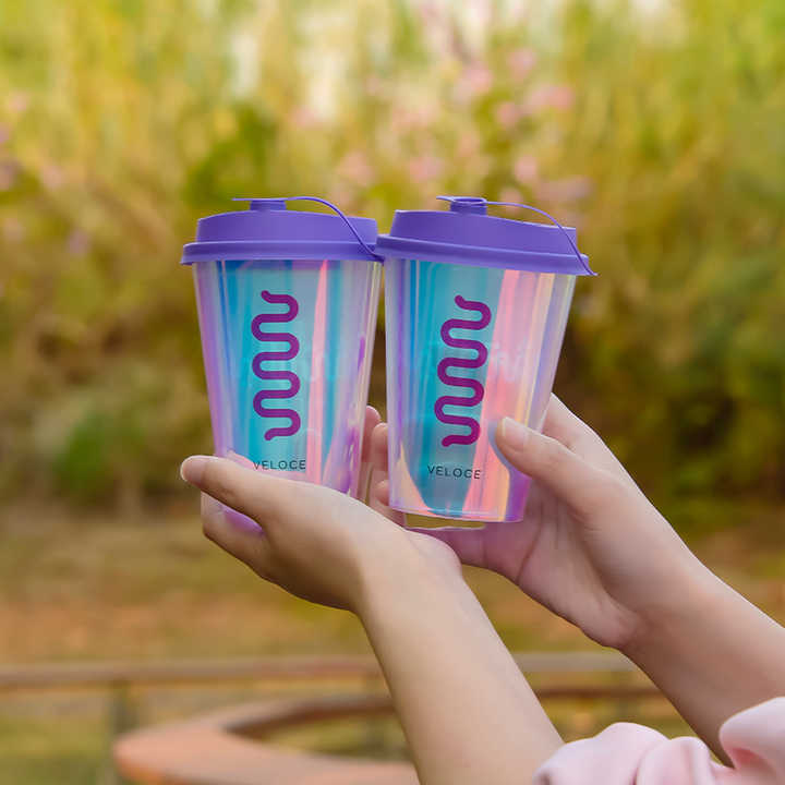 90mm Diameter Single Wall Disposable Plastic Cups 360ml IML Label ...