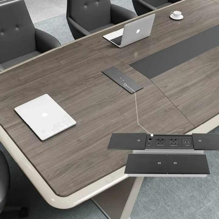 Luxury Modern Large Board Room Conference Table and Chairs Set 10 ...