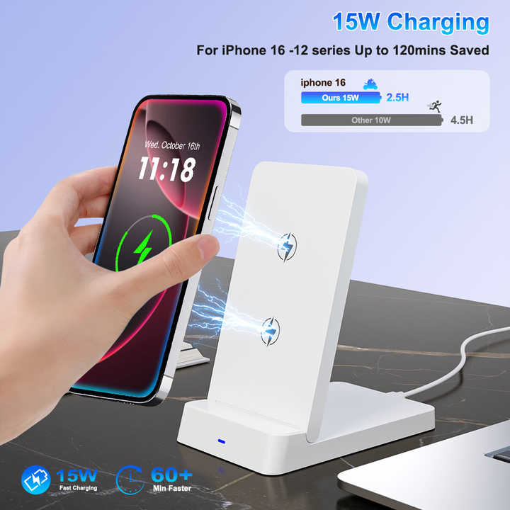 Wesdar Trending Product Wireless Phone Charger Stand Double Coil 15w ...