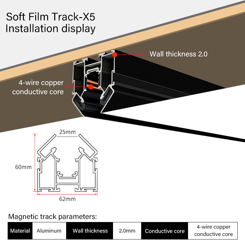 Modern LED Stretch Ceiling Profile Magnetic Track Light Aluminum ...