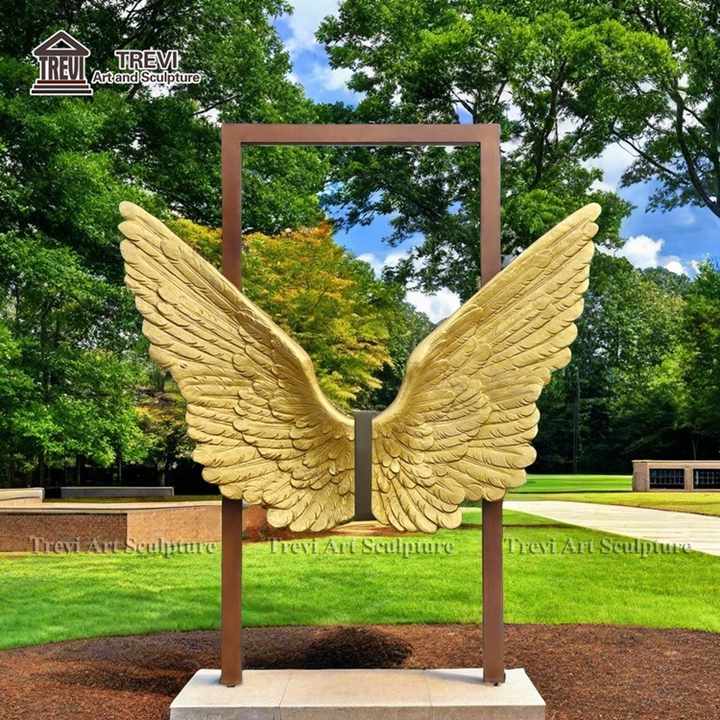 Outdoor Statue Angel Wings Metal Sculpture Big Bronze Wings Sculpture ...