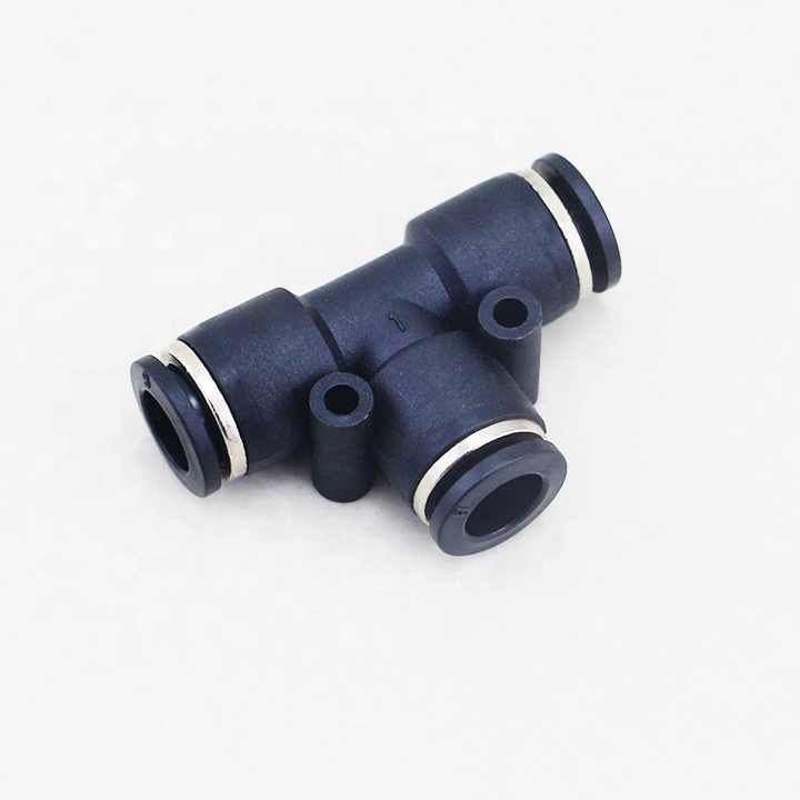 T Pipe Connector Tee 3 Way Push in Fitting Pneumatic air Connectors ...