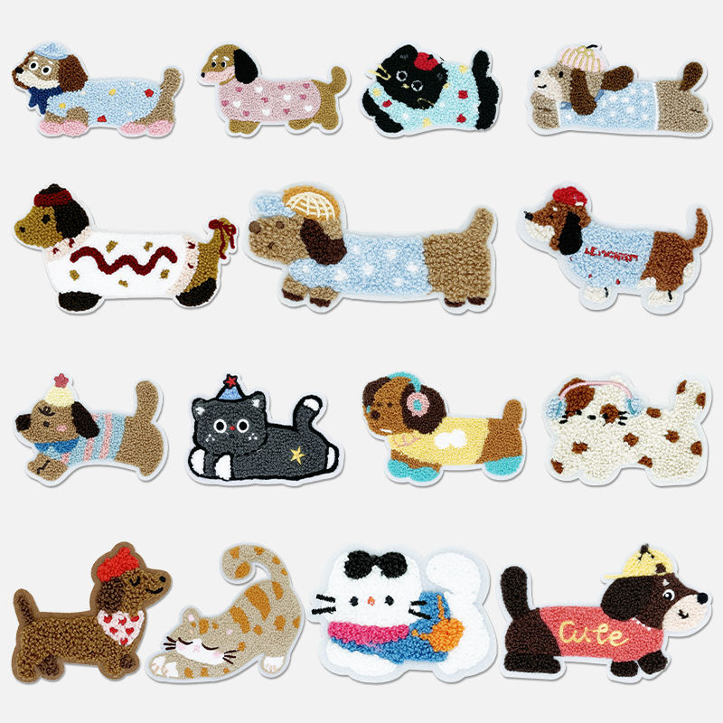 Cute Cartoon Animal Puppy Patches Different Dog Shape Sew on Iron on ...