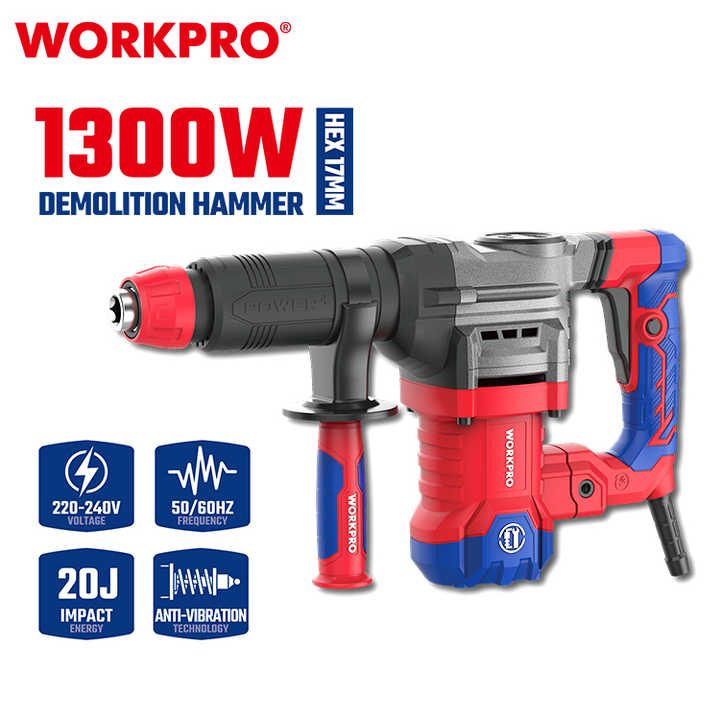 WORKPRO 1300W Corded Power Drill Variable Speed Hammer Industrial ...