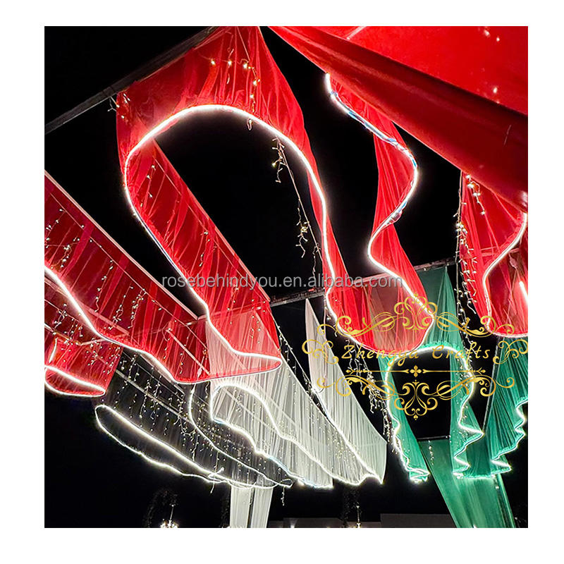 White Light S Strip Wedding Ceiling Curtain for Dance Hall Wedding ...