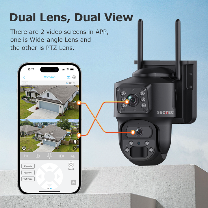 Sectec Dual Lens Dual View Color Night Vision 6MP 4G Mini Size Human ...