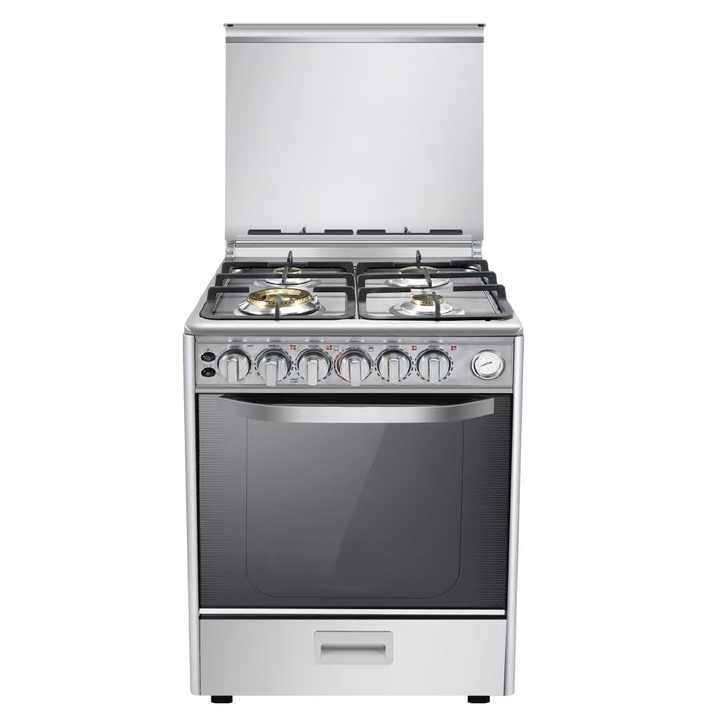 Freestanding 4-Burner Gas Stove & Oven in Stainless Steel