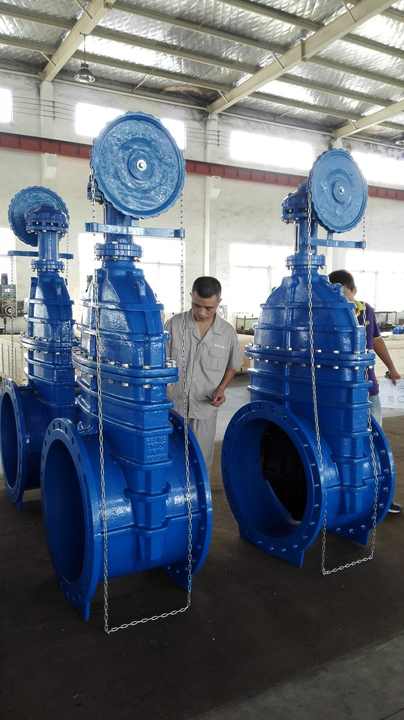 BS5163 PN16 DN700 Big Size Resilient Seated Gate Valve Operated with ...