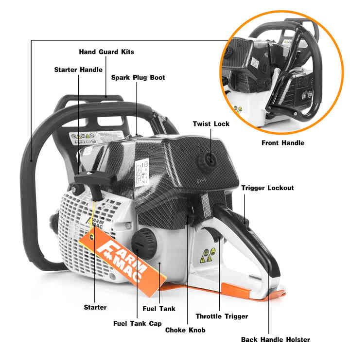 NEOTEC F660VW Gas Chainsaw Power Head - 92cc 2-Cycle 5.2KW