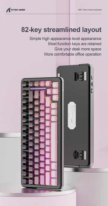 Attack Shark M86 Wireless Mechanical Keyboard BT RGB Three-mode ...