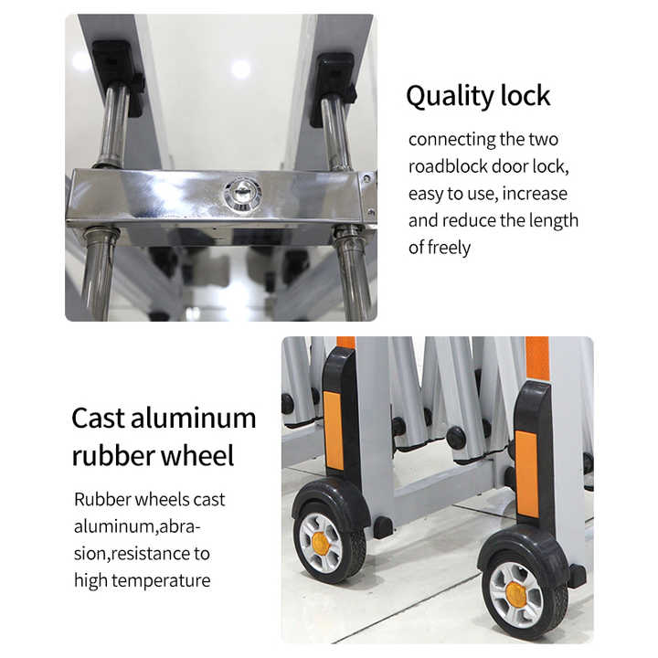 Tall Manual Security Barriers Retractable Aluminum Alloy Modern Manual ...