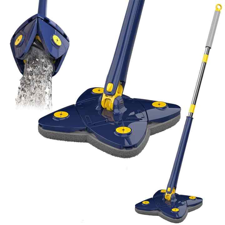 Four Corner Squeeze Water Mop Long Handle 360 Rotatable Cleaning Mop ...