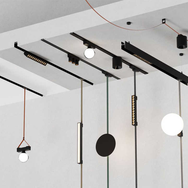 Home Lighting 48V Ultrathin Smart Magnetic Track Light System