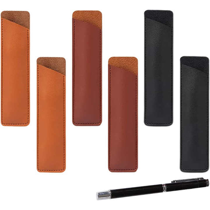 Leather Pen Case Holder,Leather Pencil Holder Pen Protective Sleeve ...