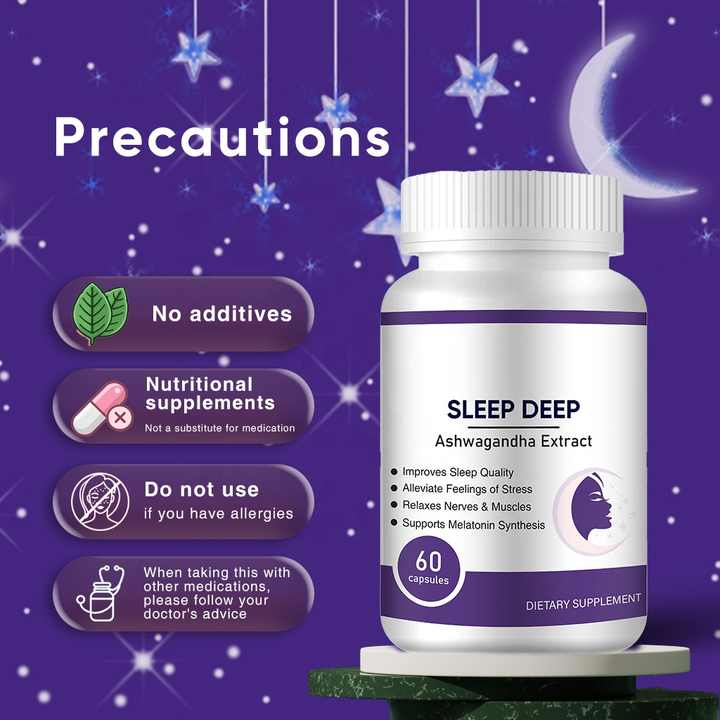 OEM Herbal Supplement Sleep Aid Capsules with Ashwagandha Vitamin B6 ...