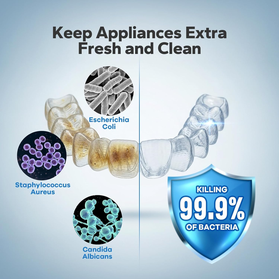 Denture Cleansing Tablet with Retainer Whitening for False Teeth Oral ...