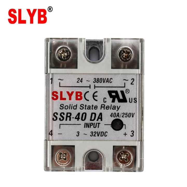Relé monofásico de estado sólido tipo Fotek, SSR 40DA 3-32VDC, entrada a 24-380VAC, salida de la ...