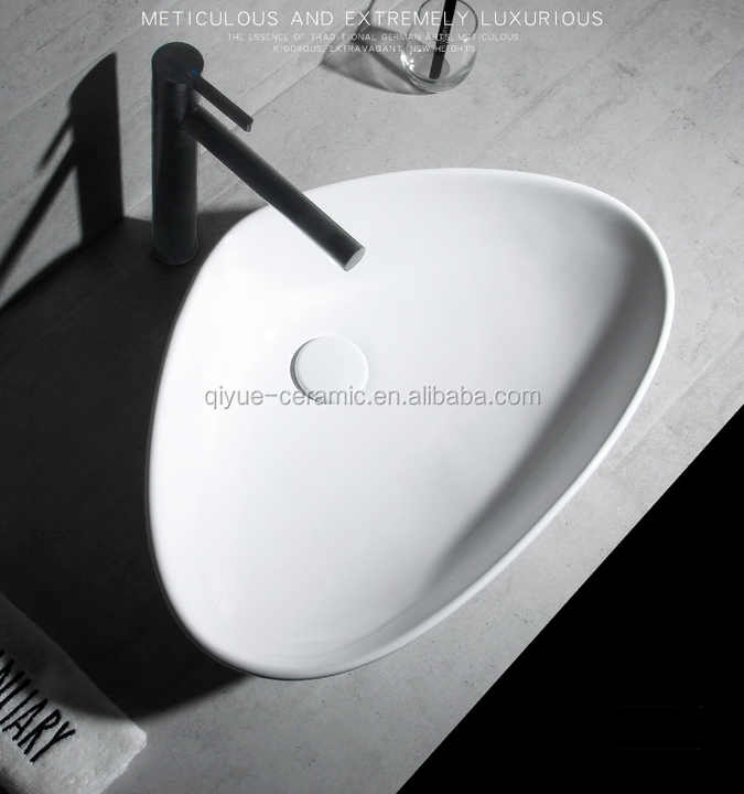 Modern Design Bathroom Triangle Shape Wash Basin Sanitaryware Ceramic ...