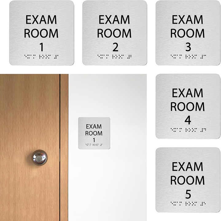 Braille Tactile Identification Signs for Exam Room 1-5 for School ...