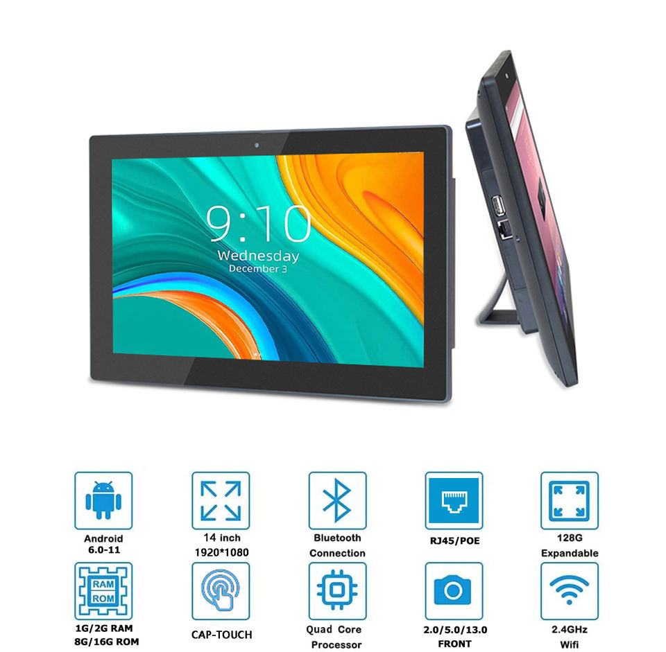 New 14-Inch IPS Touch Screen Tablet 2G RAM 32GB ROM Android 11 Quad ...