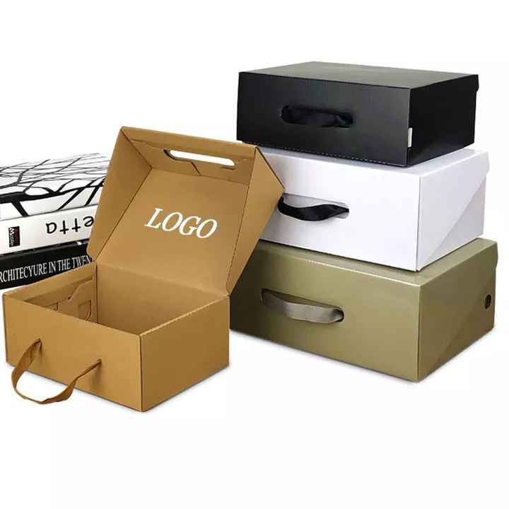 Custom Box with logo Packaging Box with Handle Folding Box Shoe Box ...