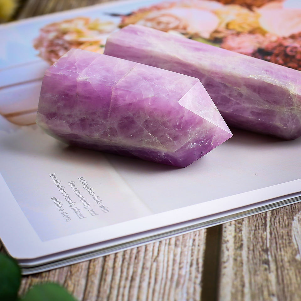 Wholesale Natural Kunzite Point Tower Crystal Tower Wand Healing ...