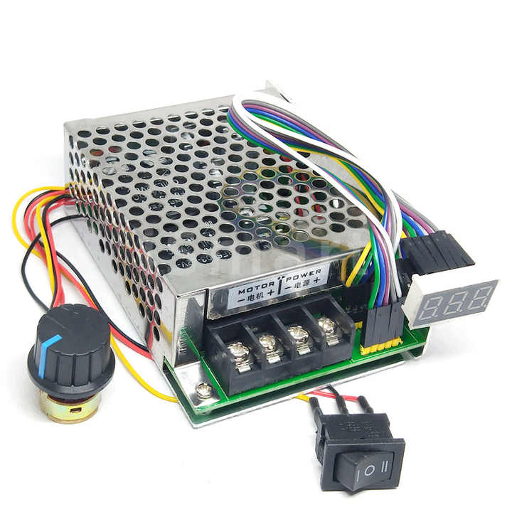 PWM Motor Speed Controller DC 10-55V 60A - Reversible Switch