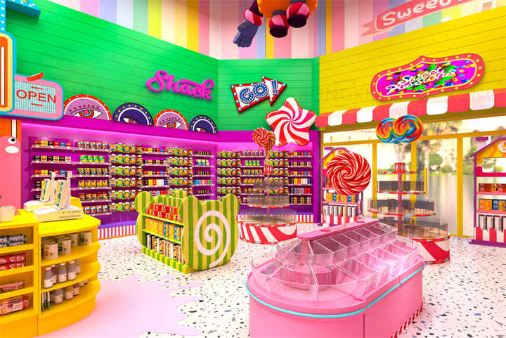 Custom Colorful Snacks Candy Shop Display - Acrylic Pick and Mix