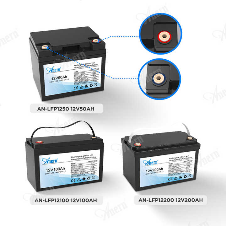 Anern New Design Lithium Ion Battery 12V 50AH 100AH 200AH Lifepo4 ...