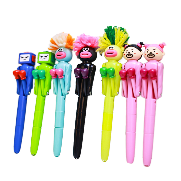 Cute Cartoon Robot Boxing Pen Interactive Decompression Ballpoint Pen ...