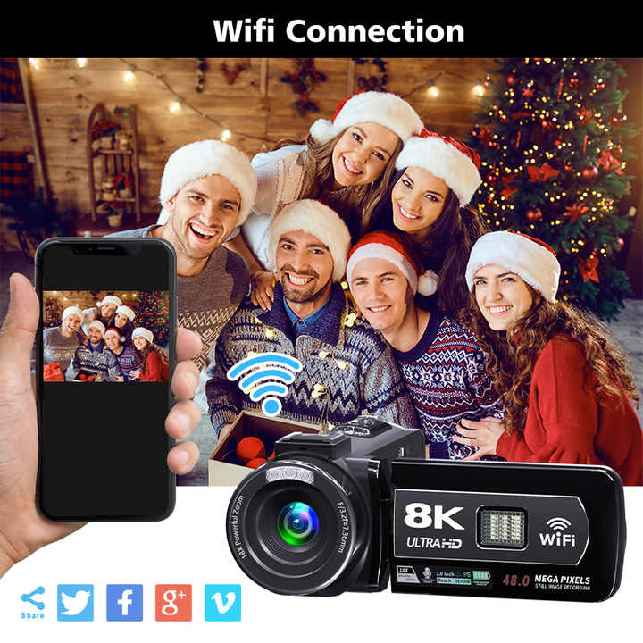 Tiktok Night Vision WIFI 8k HD Recorder Handheld 4k Video Cameras 8k ...
