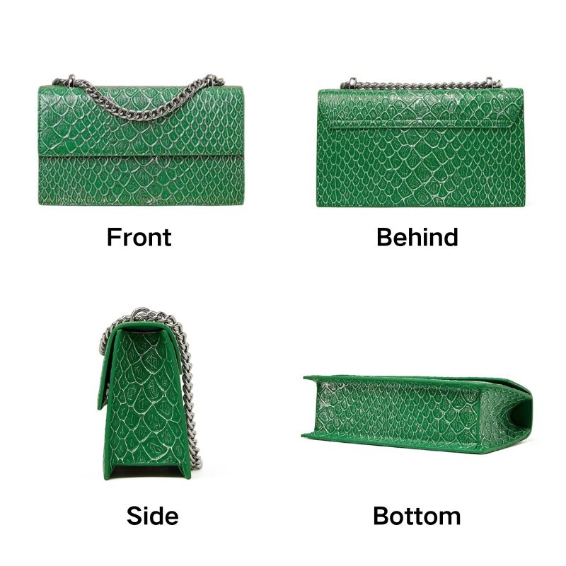 2026 New Fashion Custom Design Serpentine Pattern Genuine Leather Small ...