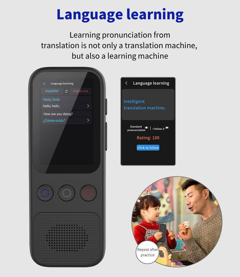 Portable Smart Translator with AI Voice & Photo Translation Offline Real-Time Instant Translate ...
