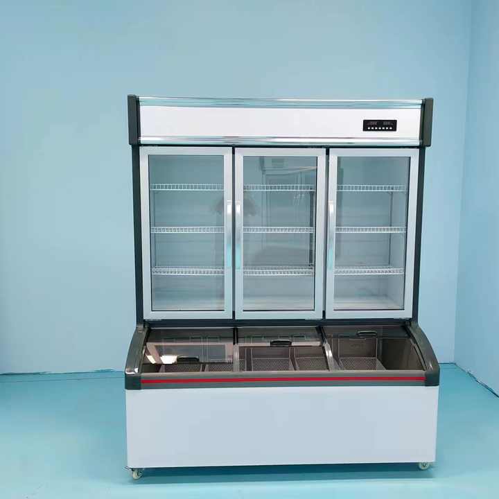 malatang Supermarket Cold Food Display Refrigerator 2 Glass Door ...