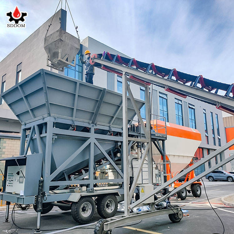 Mobile Portable Small Mini 20m3/h Concrete Batch and Batching Plant for ...