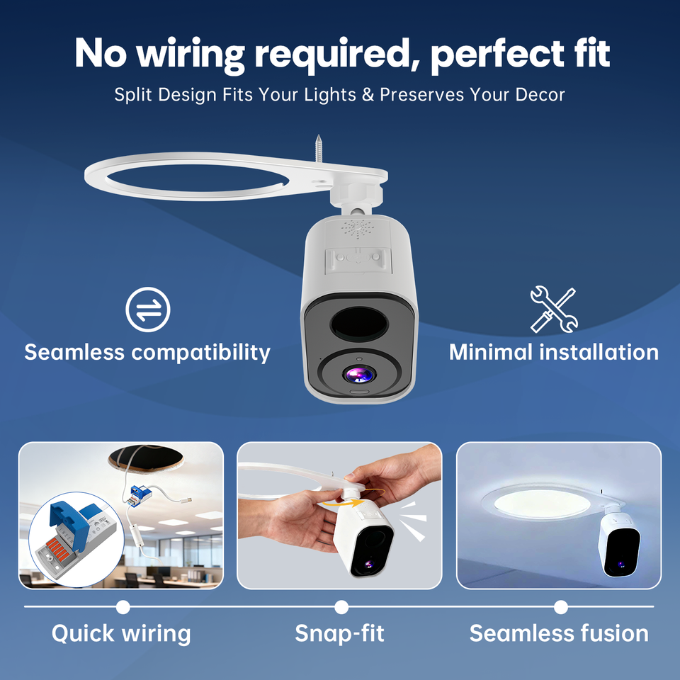 YIMMET Lamp-Powered Downlight-Mounted Security Camera No Extra Wiring ...