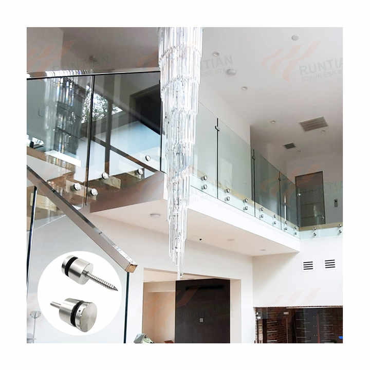 Modern Staircase Glass Balustrade Bolt Standoff Bracket Clamps with ...