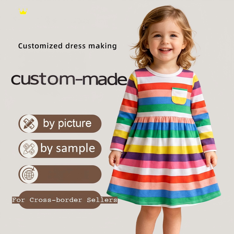 Long-sleeve Girls' Dresses for European and American Markets Cartoon ...